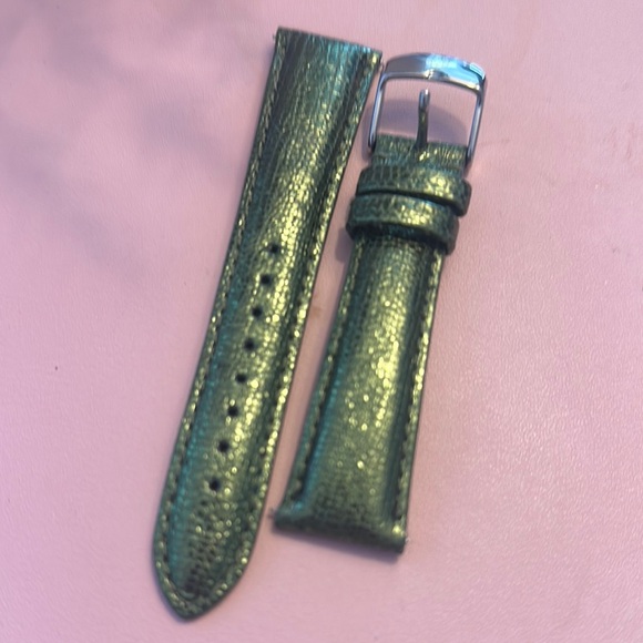 Michele | Accessories | Michele Leather Green Croc Watchband 2 | Poshmark